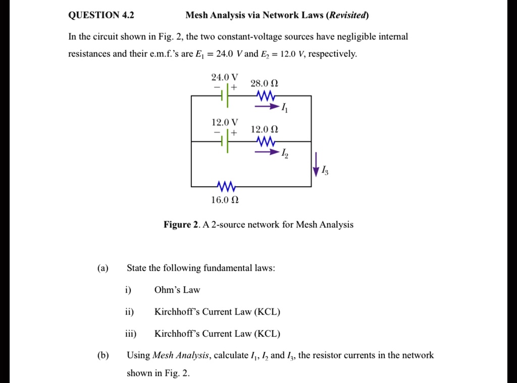 question 42 mesh analysis via network laws revisited in the circuit shown in fig 2 the two ...