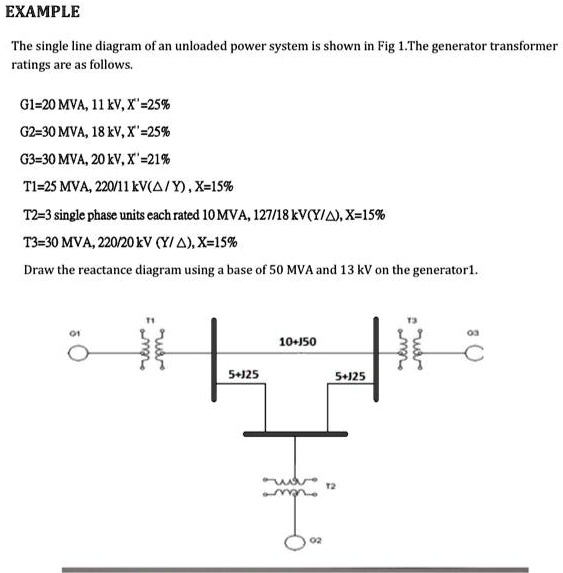 [GET ANSWER] EXAMPLE The single line diagram of an unloaded power ...