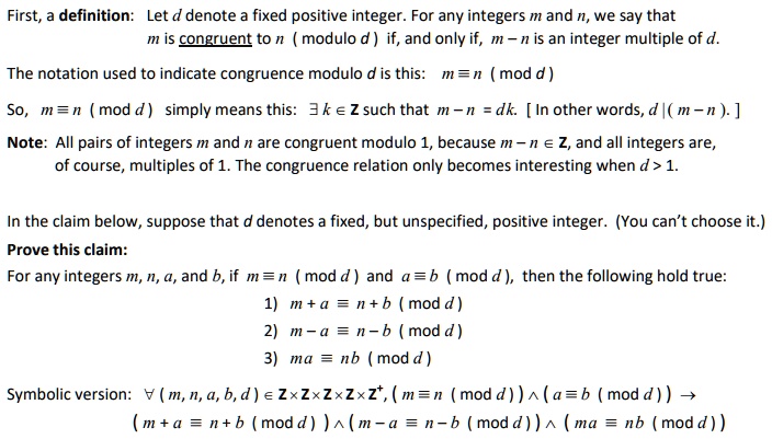 SOLVED: First, let's define the term. Let d denote a fixed positive ...