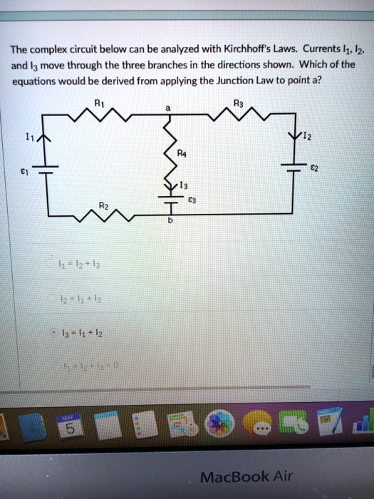 SOLVED: The ' complex circuit below can be analyzed with Kirchhoff's Laws: Currents h1, Iz and ...