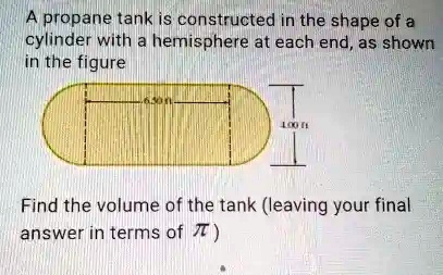 SOLVED: propane tank is constructed in the shape of a cylinder with ...