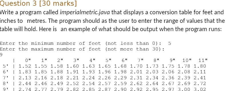 SOLVED: Question 3 [30 marks] Write a program called imperialmetric ...