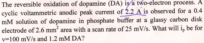 The reversible oxidation of dopamine (DA) is a two-electron process. A ...