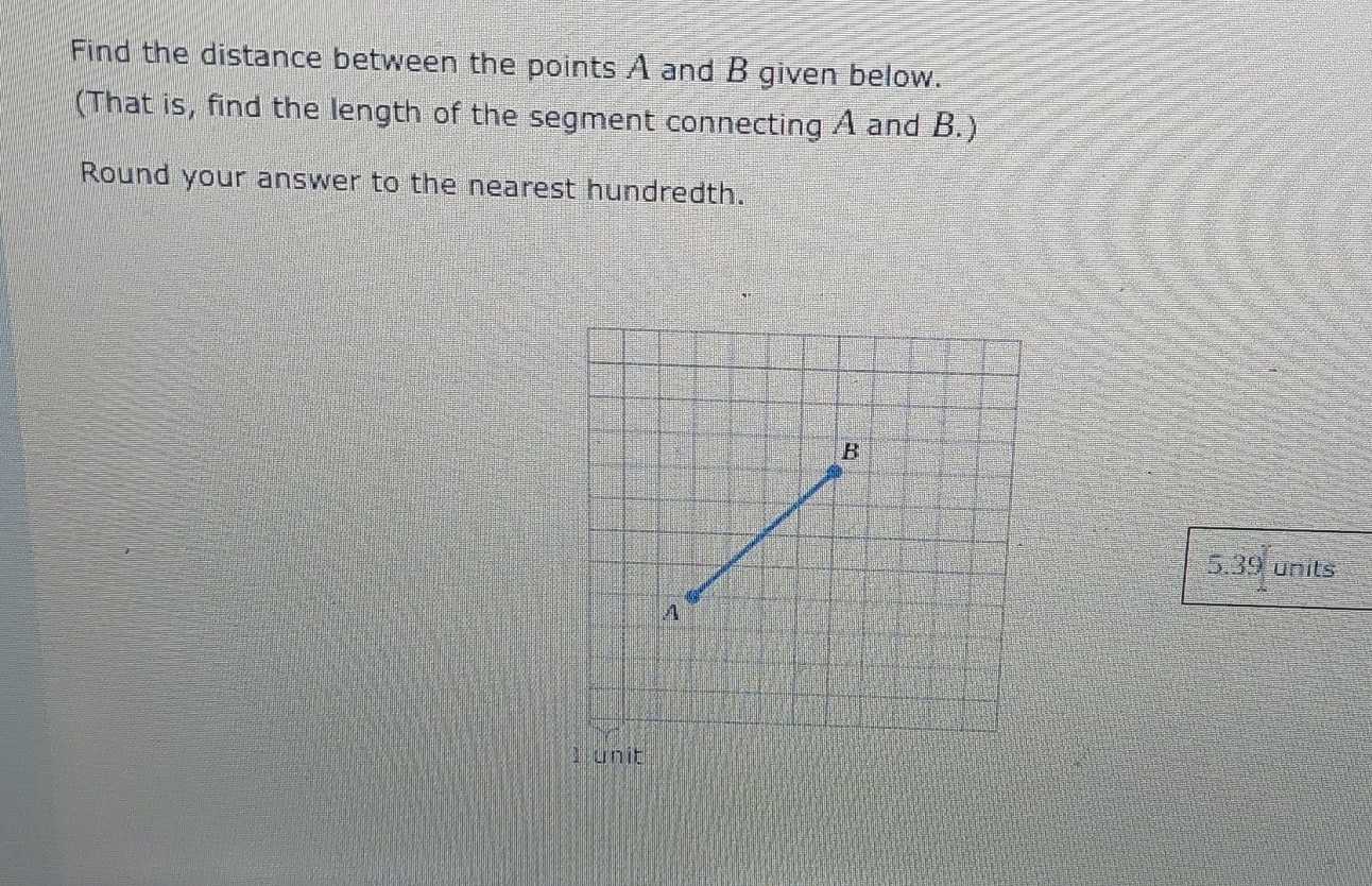 SOLVED: Find the distance between the points A and B given below. (That is, find the length of ...