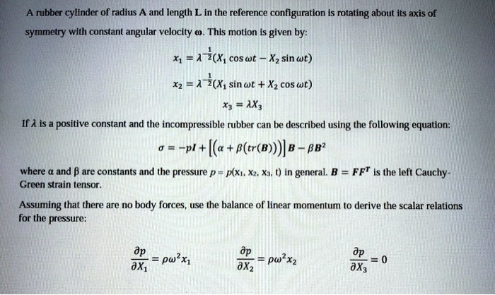 A rubber cylinder of radius A and length L in the reference ...