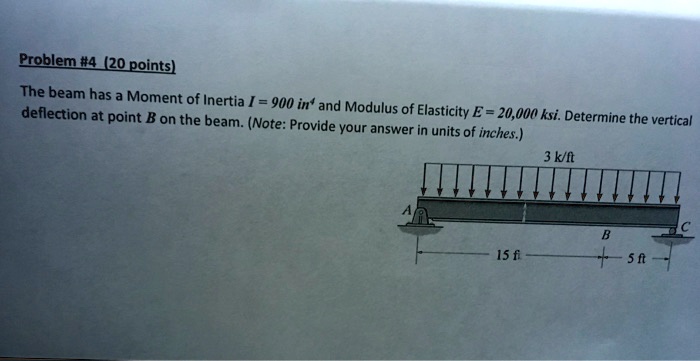SOLVED: Problem #4 (20 points): The beam has a Moment of Inertia I ... SOLVED: Problem #4 (20 points): The beam has a Moment of Inertia I ...