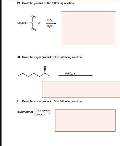SOLVED: 19. Draw the product of the following reaction: CH3CH2OH ...
