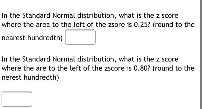 SOLVED:In the Standard Normal distribution, what is the Z score where ...