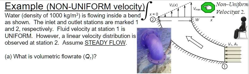 SOLVED: a) What is the volumetric flow rate? b) Apply the continuity ...