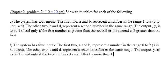 SOLVED: Chapter problen 2 (1 Ipts)Show truth tables for each of the ...