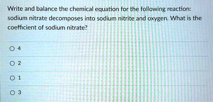 Write and balance the chemical equation for the following reaction ...