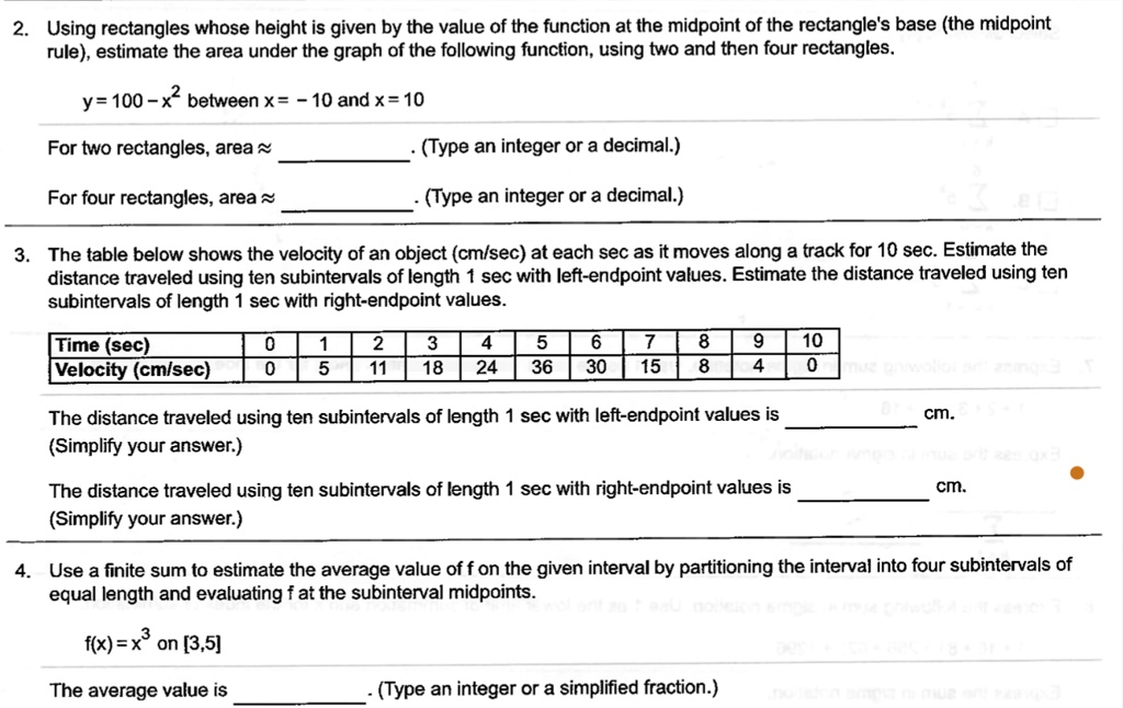 using rectangles whose height is given by the value of the function at ...