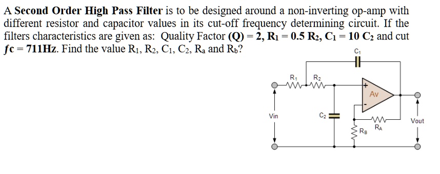 SOLVED: A Second Order High Pass Filter is to be designed around a non ...