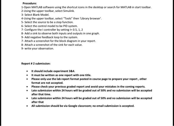 Solved Procedure Open Matlab Software Using The Shortcut Icons On The