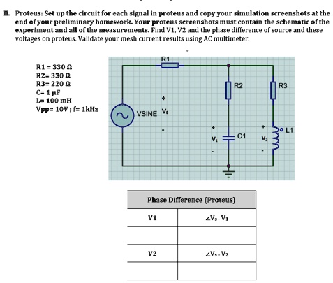 II. Proteus: Set up the circuit for each signal in proteus and copy ...
