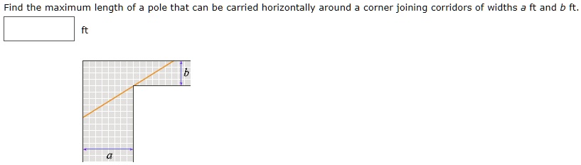 Find the maximum length of a pole that can be carried horizontally ...