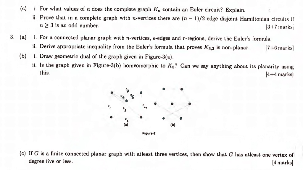 Solved For What Values Of N Does The Complete Graph Kn Contain An Euler Circuit Explain Prove