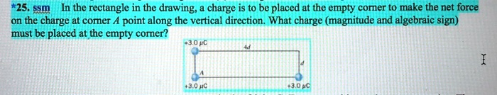 25 ssm in the rectangle in the drawing charge is to be placed at the ...
