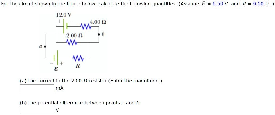 SOLVED: For the circuit shown in the figure below, calculate the following quantities. (Assume € ...