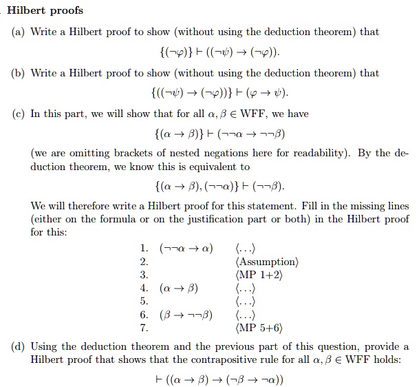 hilbert proofs write hilbert proof to show without using the deduction theorem that 3p f u p ...