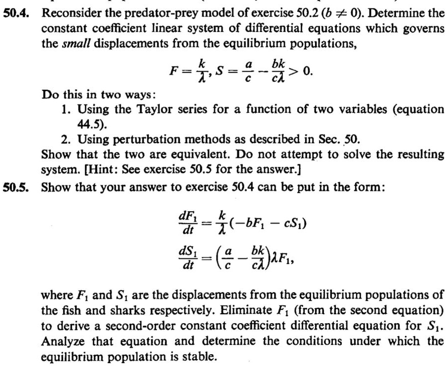 504 reconsider the predator prey model of exercise 502 b 0 determine ...