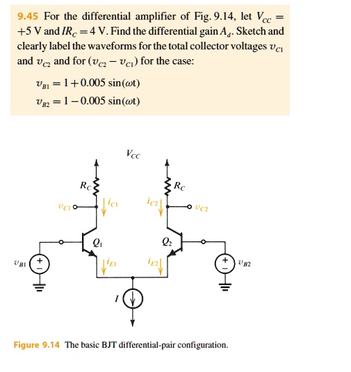 945 for the differential amplifier of fig914 let vcc 5v and ir4 vfind ...