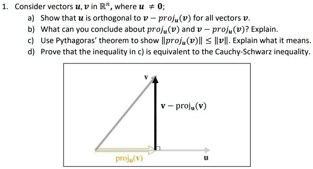 consider vectors v in rn where u 0 show that u is orthogonal to v ...