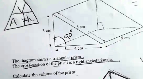 SOLVED: The diagram shows a triangular right-angled triangle. The cross ...