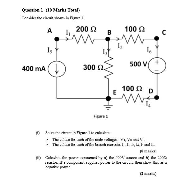 SOLVED: Text: Show using mesh and nodal analysis if you have time Question 1 (10 Marks Total ...
