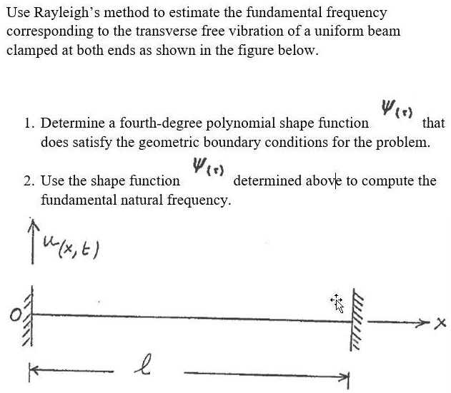SOLVED: Use Rayleigh's method to estimate the fundamental frequency corresponding to the ...