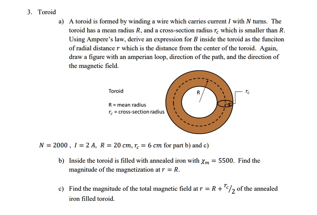 SOLVED:Toroid A toroid is formed by winding a wire which carries ...