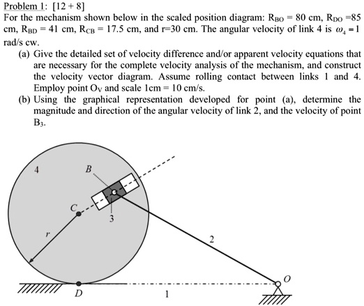 problem 1 12 8 for the mechanism shown below in the scaled position diagram ro 80 cm rpo 85 cm ...