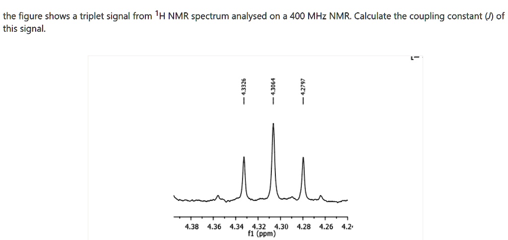 The figure shows triplet signal from ih nmr spectrum...