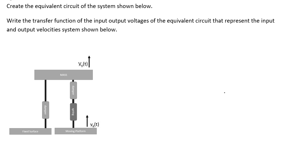 SOLVED: Create the equivalent circuit of the system shown below. Write ...