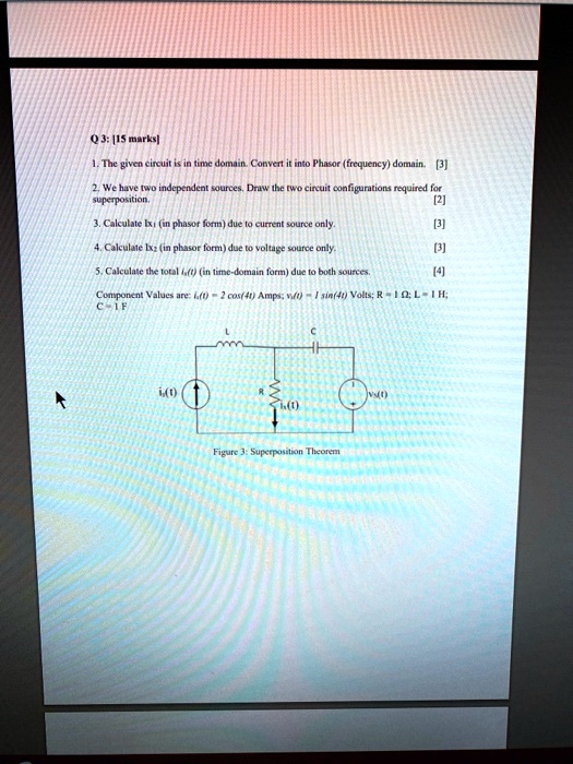 SOLVED: 1. The given circuit is in time domain. Convert it into Phasor frequency domain. [3] 2 ...