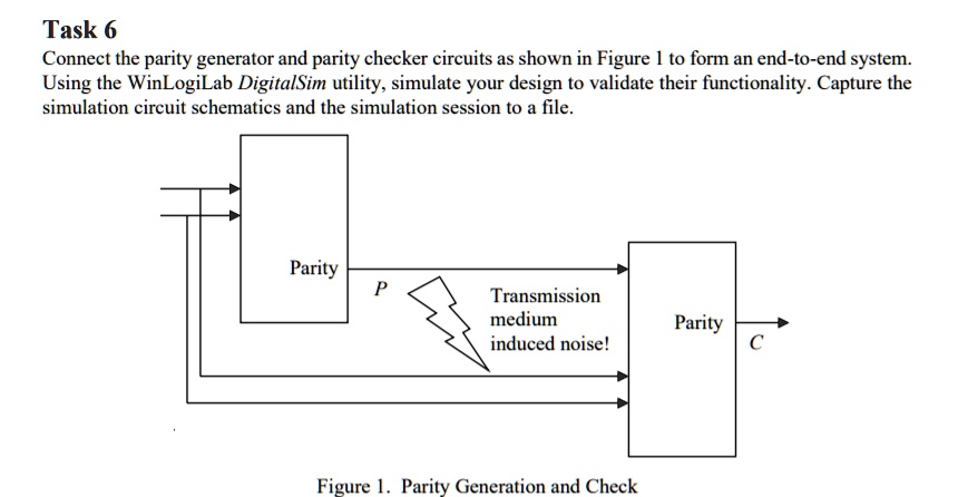 Task 6 Connect the parity generator and parity checker circuits as ...