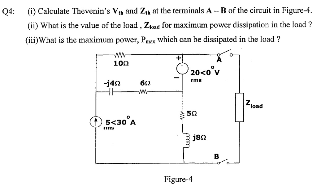 SOLVED: Texts: Q4 May 2014 Please explain the method for calculating the Vth. Is Zth simply 5 ...