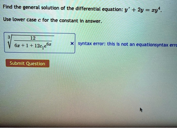 SOLVED: Find the general solution of the differential equation: y' + 2y ... SOLVED: Find the general solution of the differential equation: y' + 2y ...