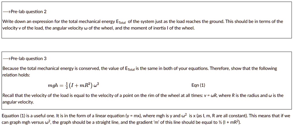 SOLVED: Pre-lab question 2 Write down an expression for the total ...