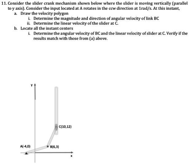 SOLVED: Consider the slider crank mechanism shown below, where the ...