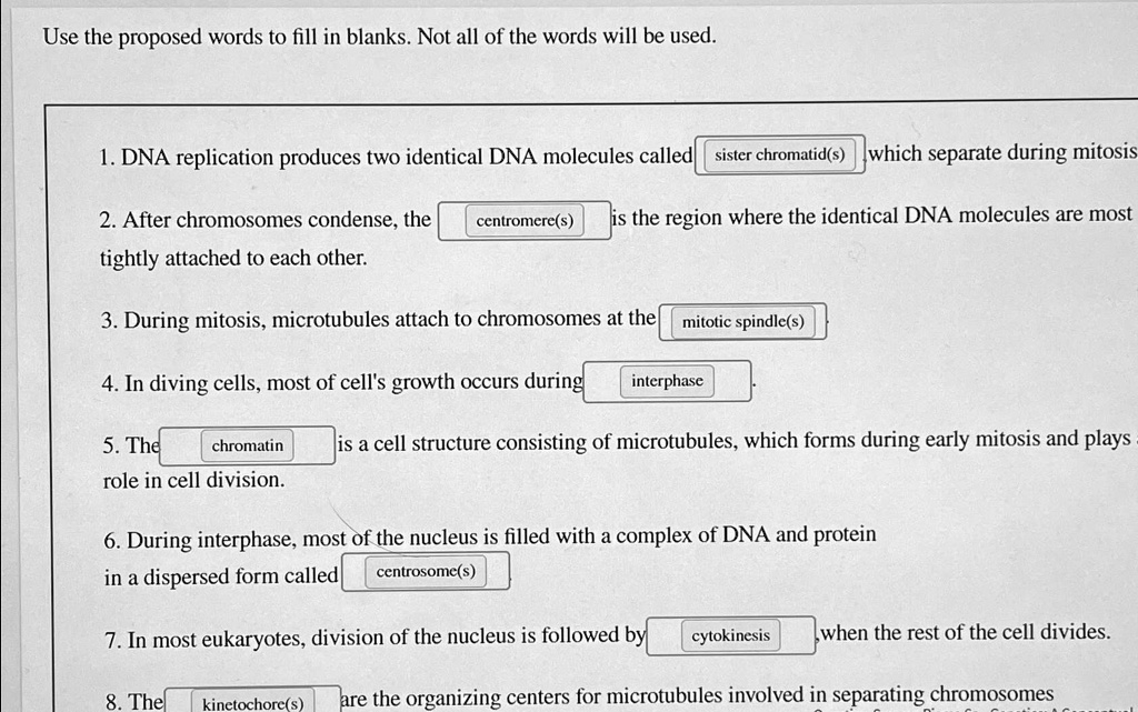 SOLVED: Use the proposed words to fill in blanks. Not all of the words ...