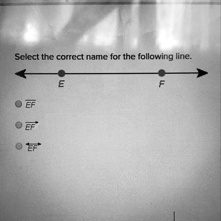Select the correct name for the following line. EF EF EF