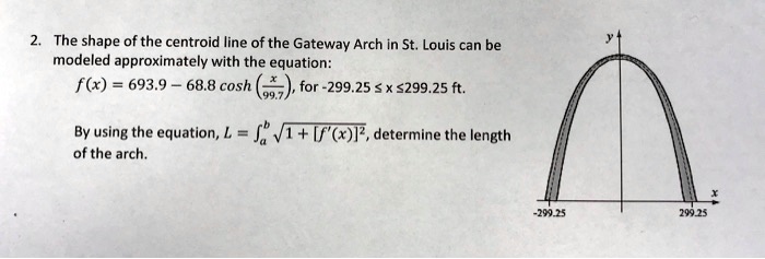 SOLVED: The shape of the centroid line of the Gateway Arch in St. Louis ...