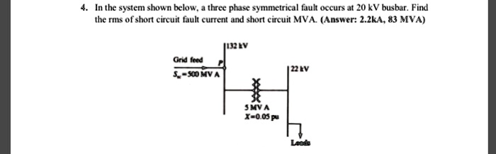 SOLVED: In the system shown below, a three-phase symmetrical fault occurs at a 20 kV busbar ...