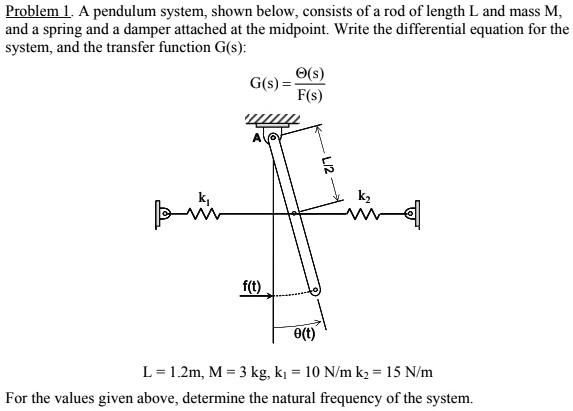 SOLVED: Problem 1: A pendulum system, shown below, consists of a rod of ...