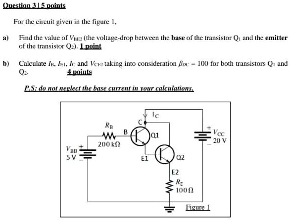 SOLVED: For the circuit given in Figure 1, Find the value of V (the voltage drop between the ...