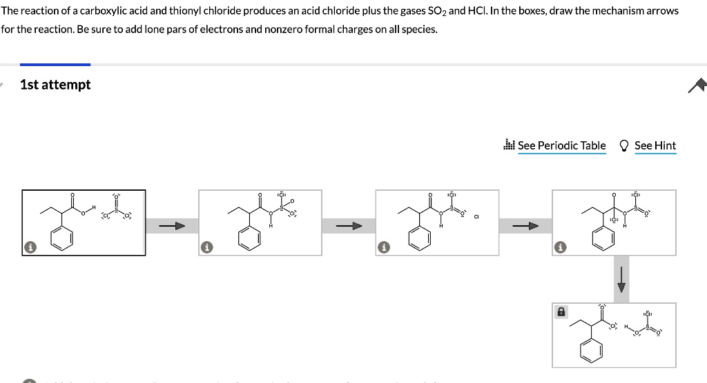 SOLVED: The reaction of carboxylic acid and thionyl chloride produces ...
