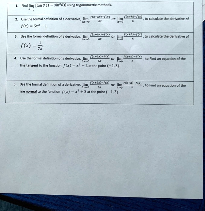 find iim tan e 1 sin 0 using trigonometric methods frai use the formal ...