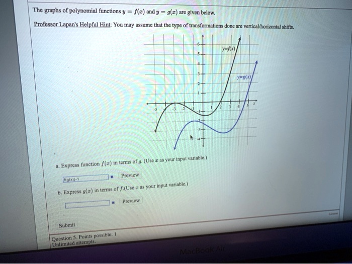 the graphs of polynomial functions fz andy gr are given below professor lapans helpful hint you ...