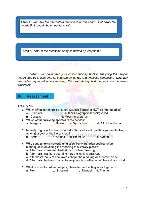 SOLVED: Step 4. Who are the characters mentioned in the poem? List down ...